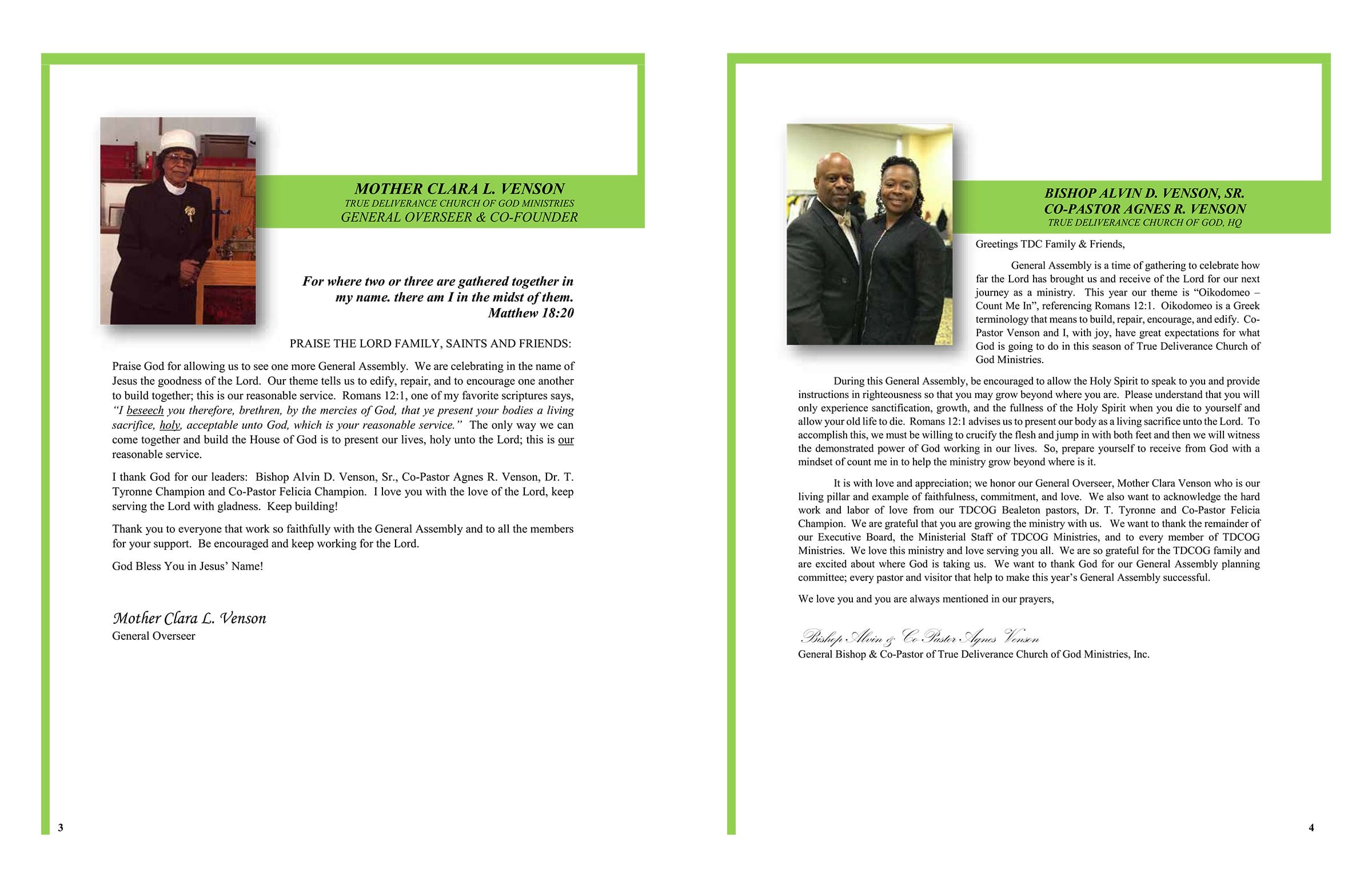 Event Book Printing: Spotlight on True Deliverance Church : Publishing ...